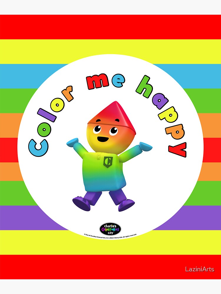 "Color Me Happy Charlie's Colorforms City." Sticker for Sale by ...