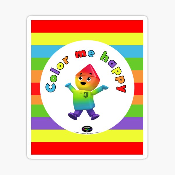 "Color Me Happy Charlie's Colorforms City." Sticker for Sale by ...