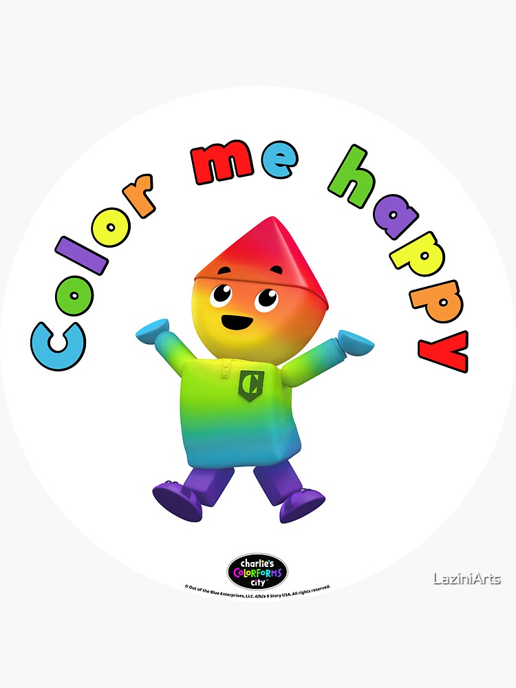 "Color Me Happy Charlie's Colorforms City." Sticker for Sale by ...