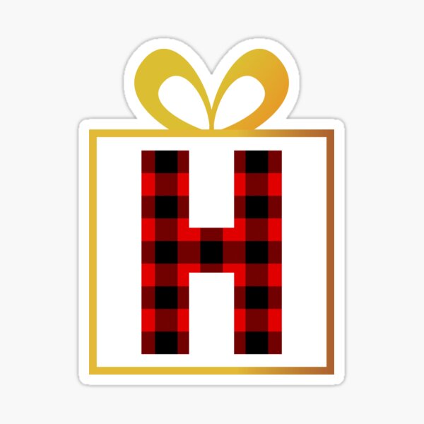 "Christmas Buffalo Plaid Letter H" Sticker for Sale by anitastrifler ...