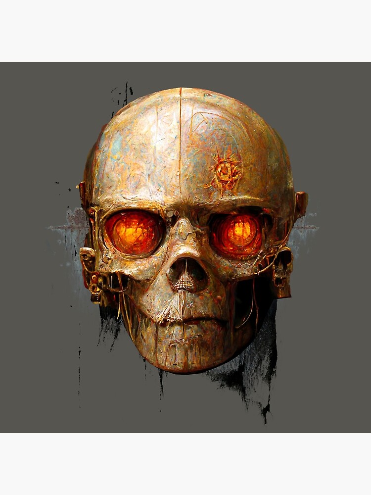 "Terminator Inspired Vintage Rust Cyborg Skull with Ai Art" Art Print for Sale by ArtificialEye ...