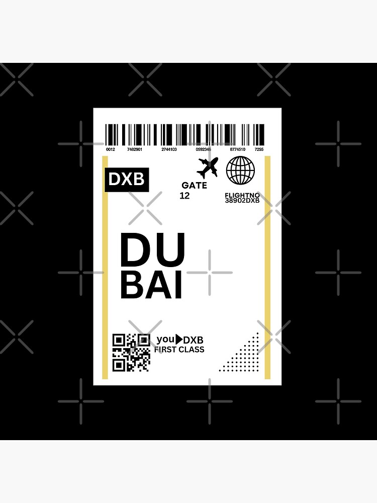 "Dubai Flight Ticket Boarding Pass Travel Sticker" Poster for Sale by ...