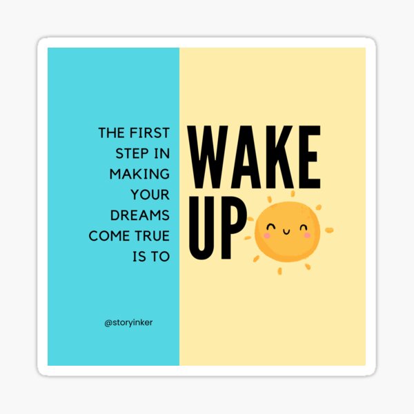 "Wake Up" Sticker for Sale by storyinker | Redbubble