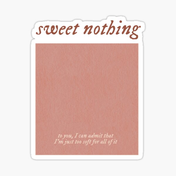 "sweet nothing lyric color palette / graphic design" Sticker for Sale ...