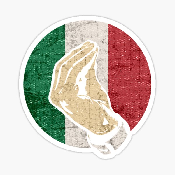 "Italian Hand Gesture Sing Language Funny Italy Flag Vintage" Sticker ...
