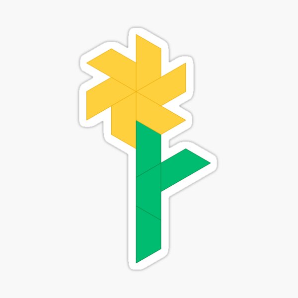 "Yellow Trapezoid Tile Flower with Stem" Sticker for Sale by ...