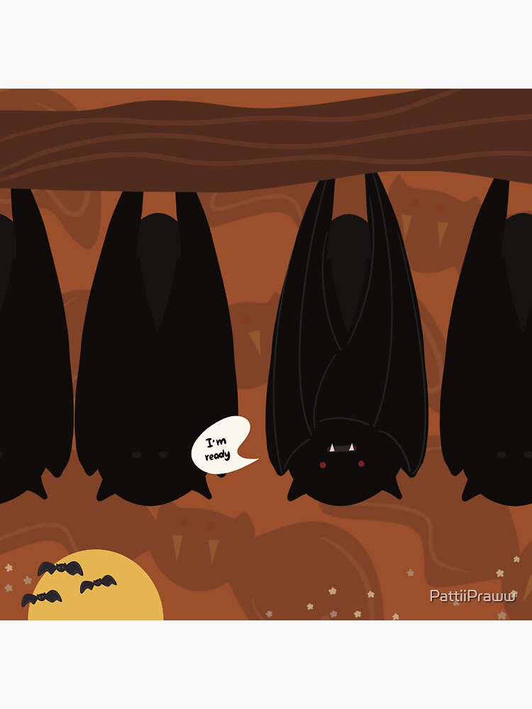 "The Halloween theme with creepy bats" Sticker for Sale by PattiiPraww ...