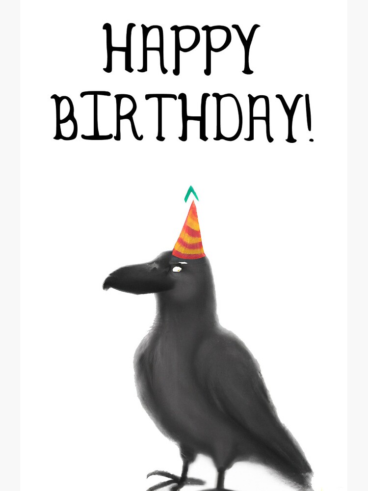 "Crow Birthday Card" Greeting Card for Sale by Benjamin Griffiths ...