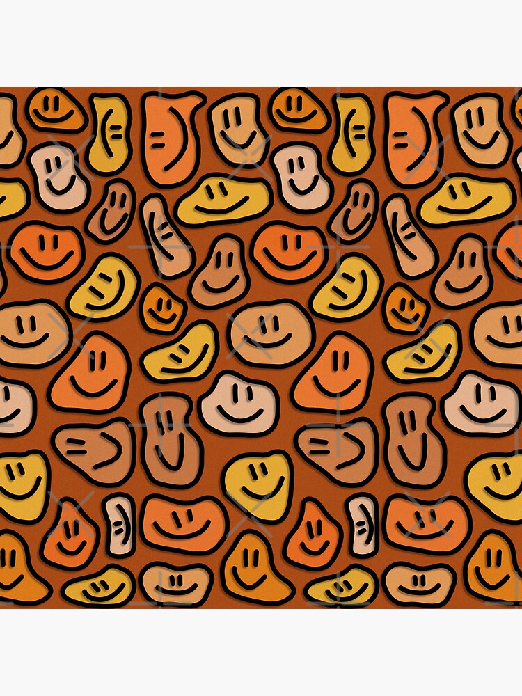 "Orange Distorted Smiley Faces" Sticker for Sale by Ayoub14 | Redbubble