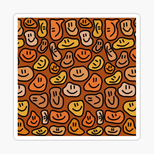 "Orange Distorted Smiley Faces" Sticker for Sale by Ayoub14 | Redbubble