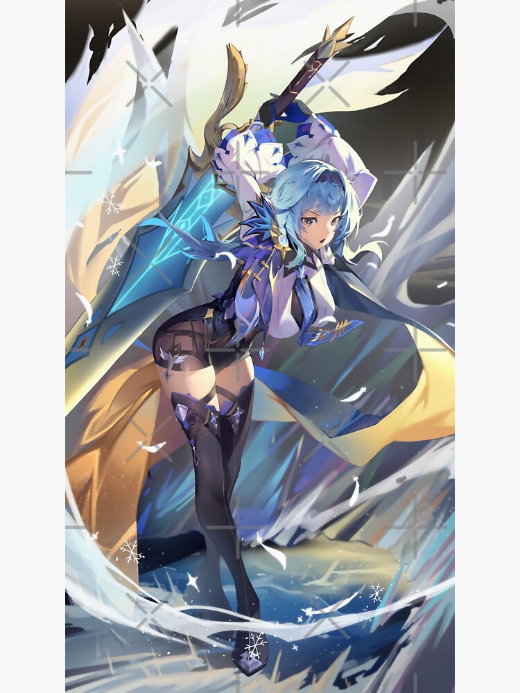 "Large Sword Eula Genshin Impact" Sticker for Sale by genshinwaifus ...