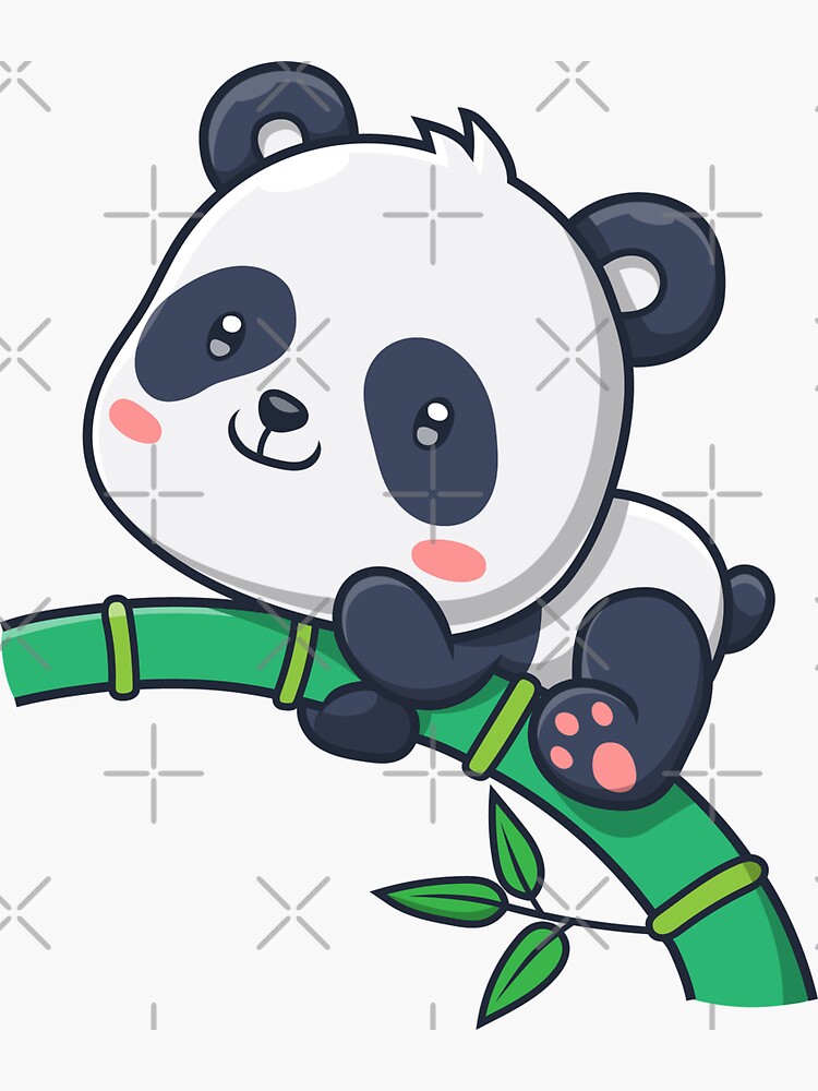 "Cute Laptop Sticker Panda" Sticker for Sale by ChrisPrintables | Redbubble