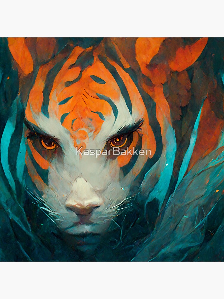 "Hidden Tiger " Sticker for Sale by KasparBakken | Redbubble