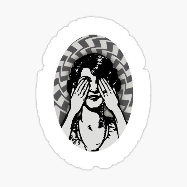 "just close your eyes white - eye less girl in an oval optical illusion ...
