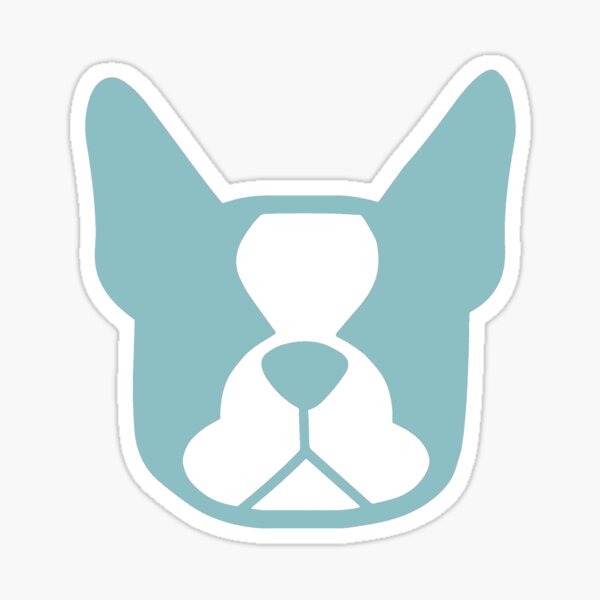 "Minty Boston Terrier face silhouette - modern and bold Boston face in ...