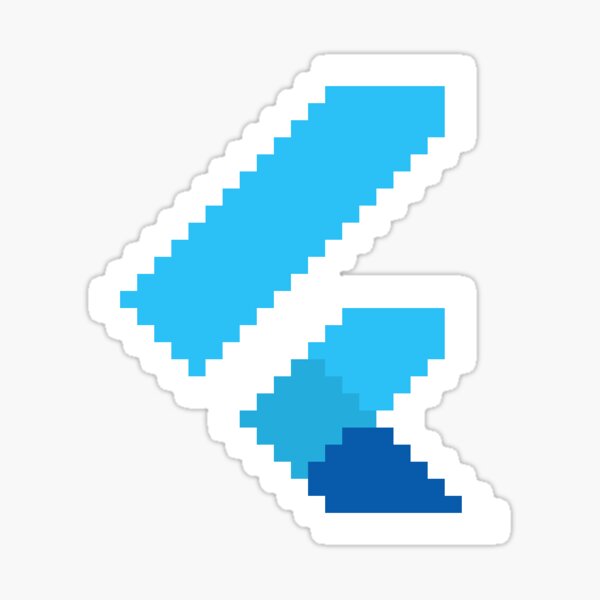"Flutter logo but in pixels" Sticker for Sale by swiftbacon | Redbubble