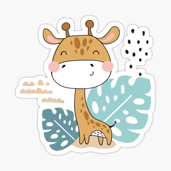 "Cute Laptop Sticker Giraffe" Sticker for Sale by ChrisPrintables ...