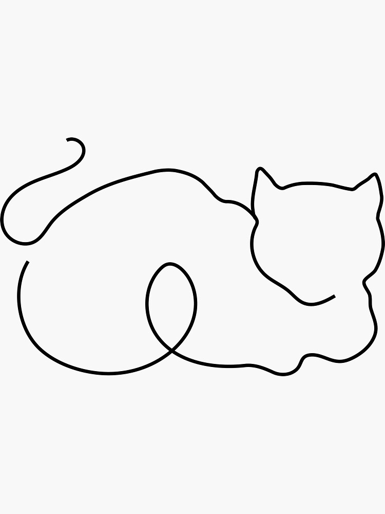 "Cute Cat outline" Sticker for Sale by pnand | Redbubble