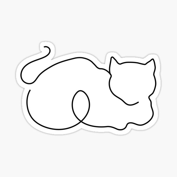 "Cute Cat outline" Sticker for Sale by pnand | Redbubble
