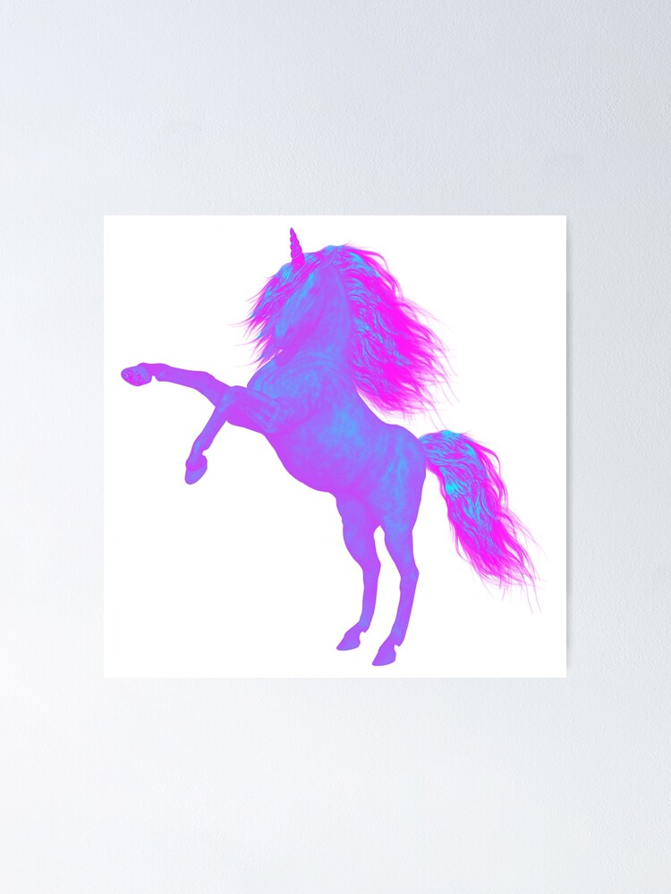 "Magical Pink & Blue Neon Unicorn" Poster for Sale by mrose888 | Redbubble