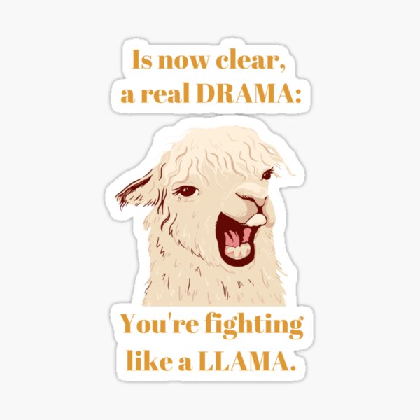 "One big fighting llama" Sticker for Sale by CaraDesign | Redbubble