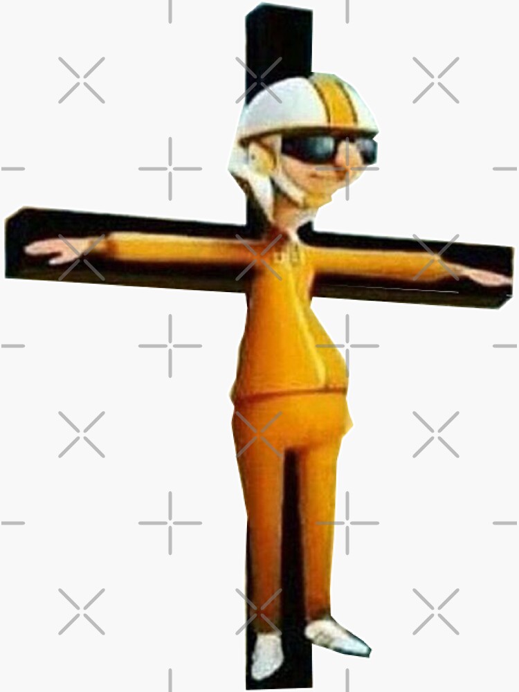 "vector despicable me on a cross" Sticker for Sale by Clydedesigns ...