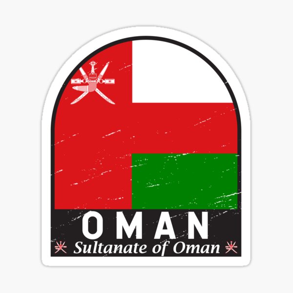 "Oman Flag Emblem Distressed Vintage" Sticker for Sale by ...