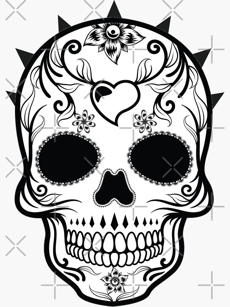 "Spikey skull " Sticker for Sale by Wassimsho | Redbubble