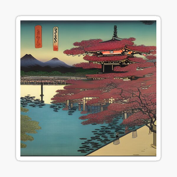 "Cute Japanese temple" Sticker for Sale by ArtForYouMyMan | Redbubble