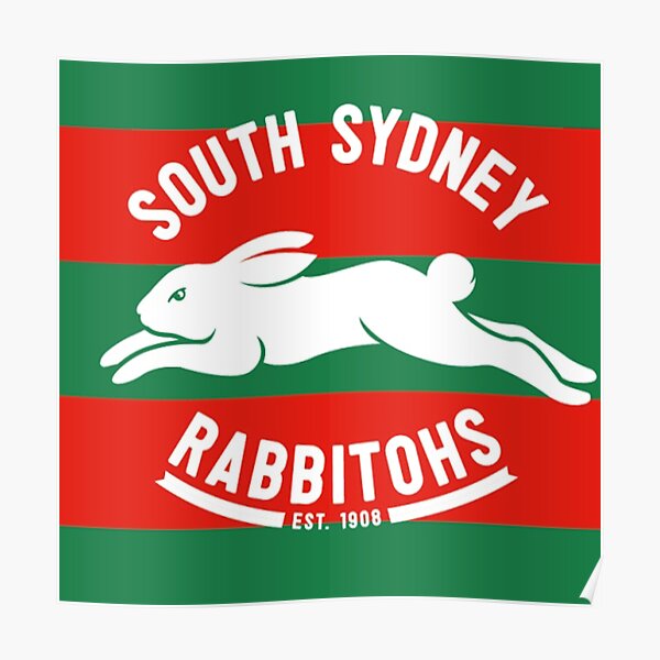 "New South Sydney Rabbitohs" Poster for Sale by nezharegragi | Redbubble