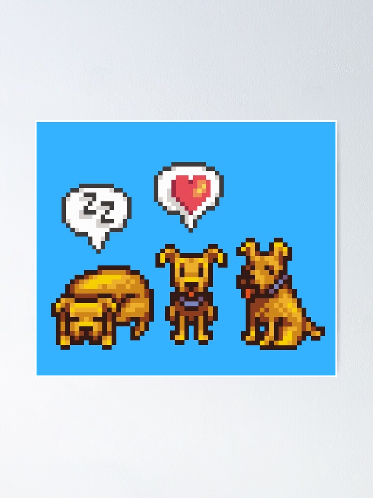 "Stardew Valley Dogs Blue Collar" Poster for Sale by aiya-pixels ...