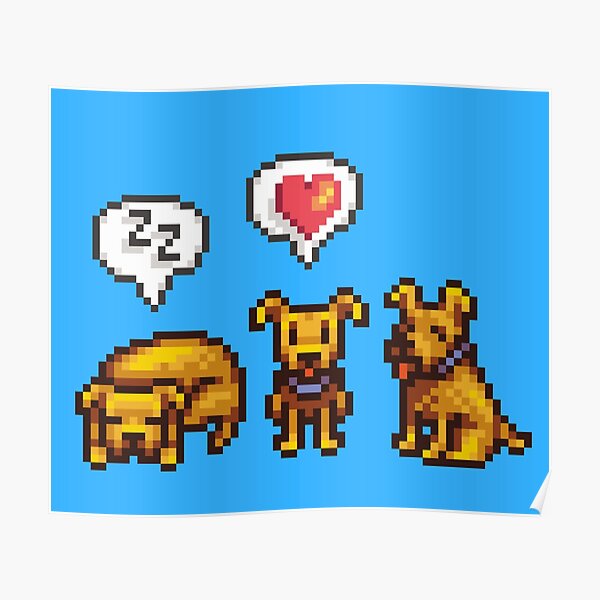 "Stardew Valley Dogs Blue Collar" Poster for Sale by aiya-pixels ...