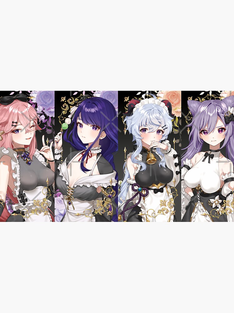 "Maid Yae Miko, Riaden, Ganyu and Keqing Genshin Impact" Bucket Hat for ...