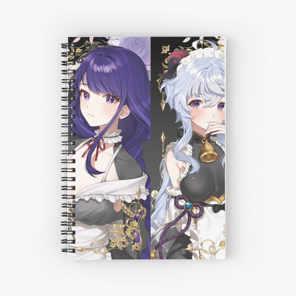 "Maid Yae Miko, Riaden, Ganyu and Keqing Genshin Impact" Spiral Notebook for Sale by ...