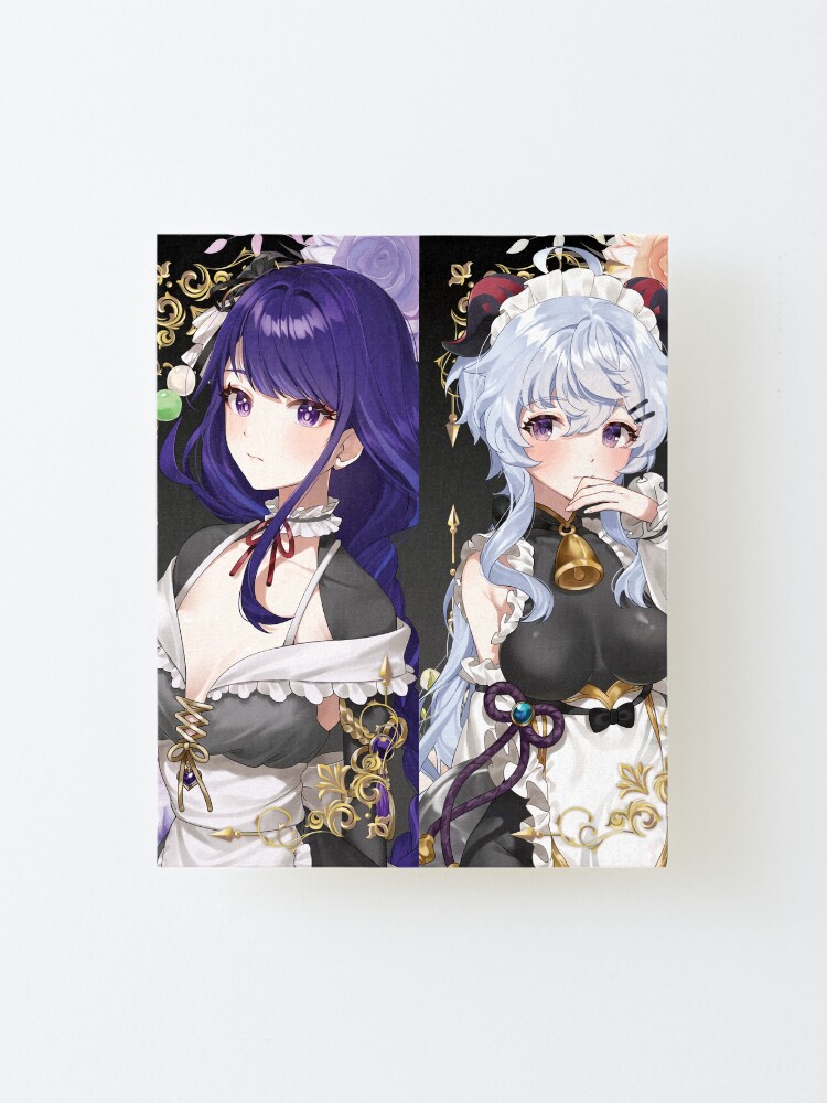 "Maid Yae Miko, Riaden, Ganyu and Keqing Genshin Impact" Mounted Print ...