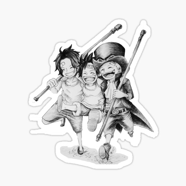 "One Piece Luffy Ace Sabo" Sticker for Sale by animeshopcenter | Redbubble