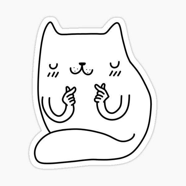 Uwu Cat Korean Heart Sticker For Sale By Agazock Redbubble
