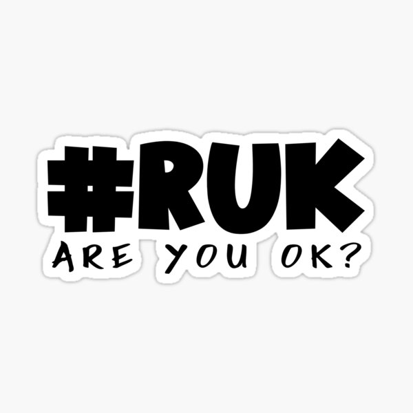 "R U OK?" Sticker for Sale by BegumsArt | Redbubble