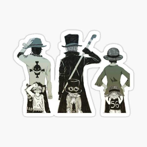 "One Piece Luffy Ace Sabo" Sticker for Sale by animeshopcenter | Redbubble