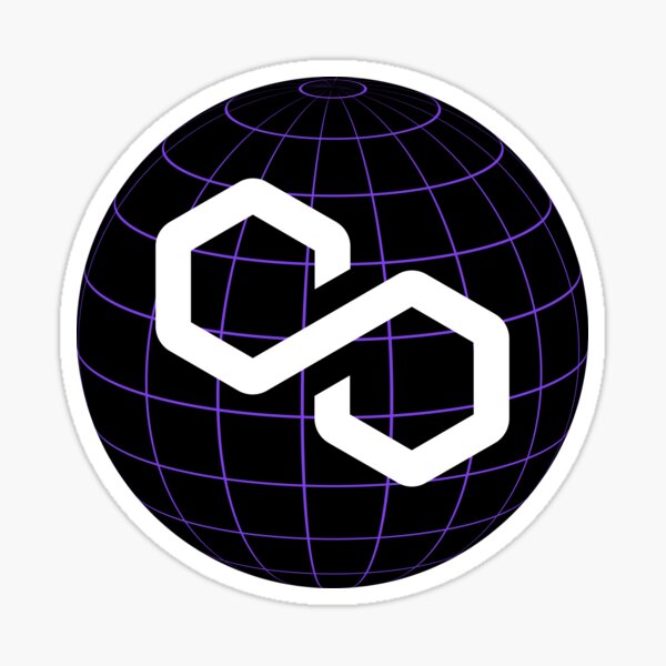 "Polygon MATIC Crypto Altcoin - Purple Digital Globe" Sticker for Sale ...