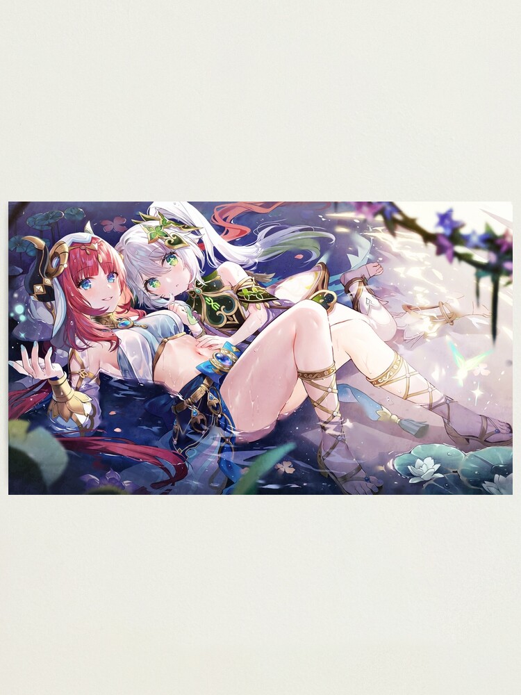 Lámina fotográfica «Nilou empapado y Nahida Genshin Impact» de genshinwaifus | Redbubble