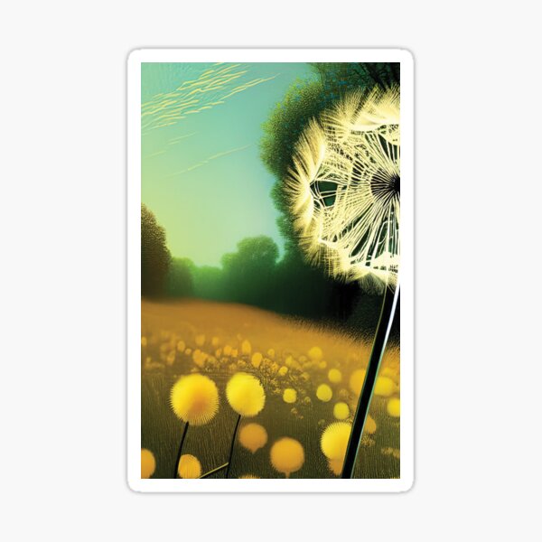 "Field of Dandelions" Sticker for Sale by AImageX | Redbubble