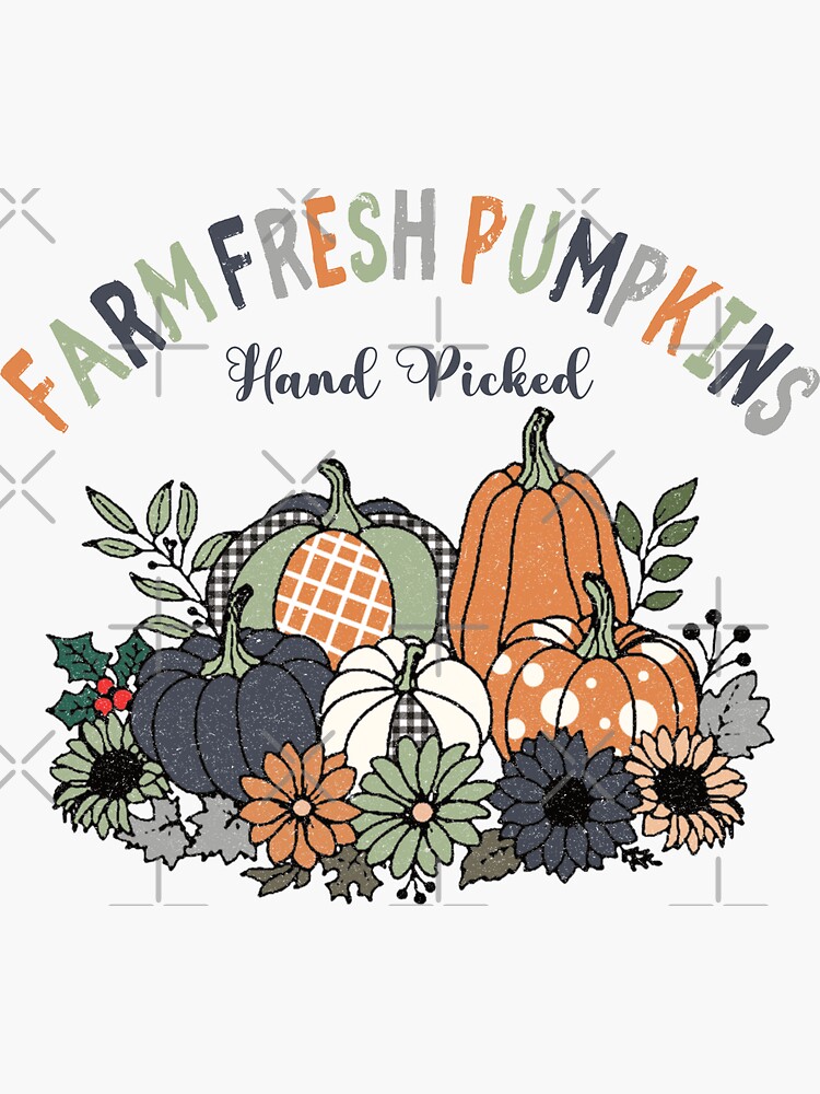 "farm fresh hand picked orange pumpkin" Sticker for Sale by YumiLee ...