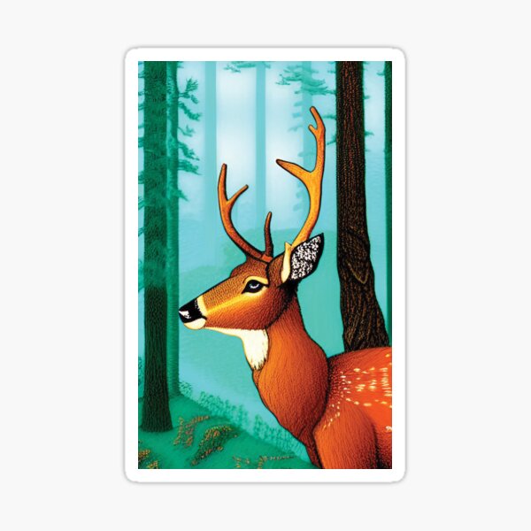 "Deer Head" Sticker for Sale by AImageX | Redbubble