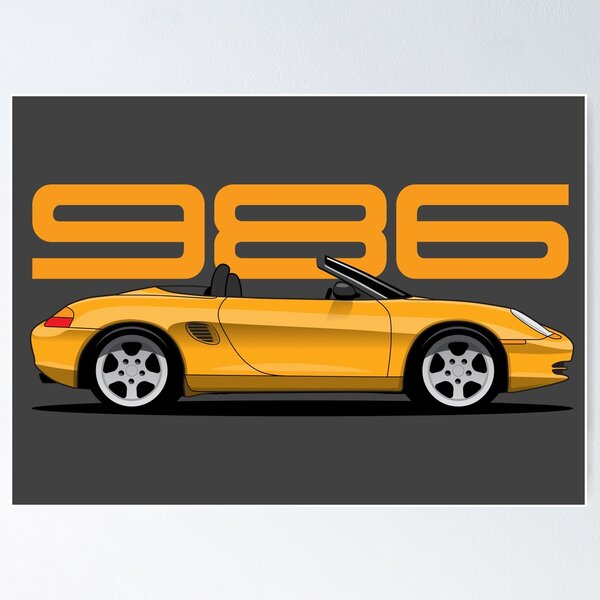 "Porsche 986 Boxster classic illustration Yellow" Poster for Sale by ...