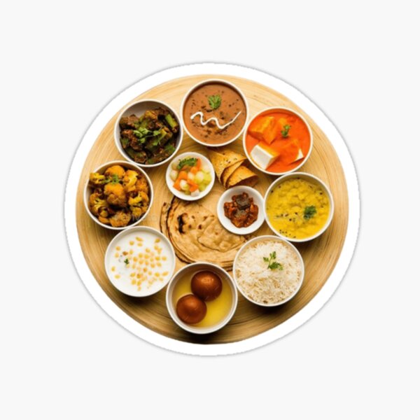 "Veg thali" Sticker for Sale by cordialvibes | Redbubble