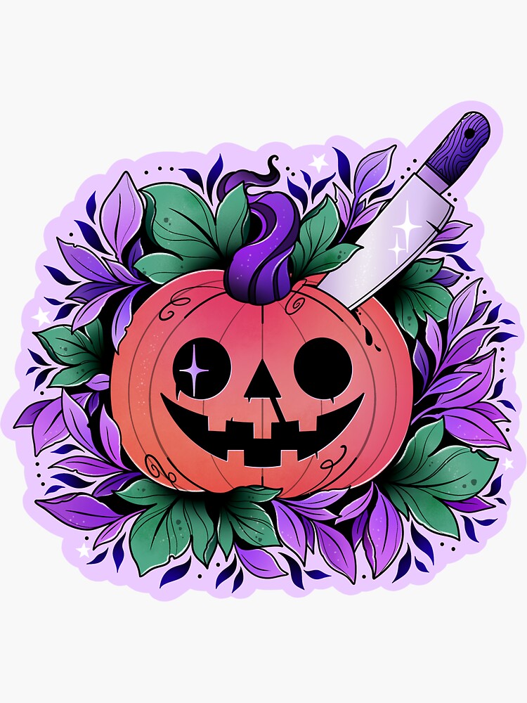 "Spooky pumpkin carving " Sticker for Sale by Texdoodles | Redbubble