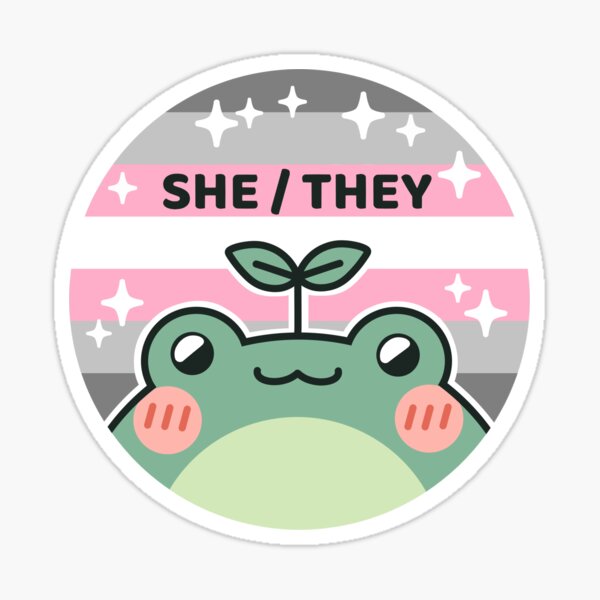 "She/They Demigirl Froggy Pride Flag" Sticker for Sale by olivks ...