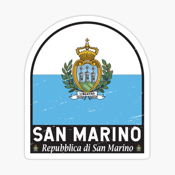 "San Marino Flag Emblem Distressed Vintage" Sticker for Sale by ...
