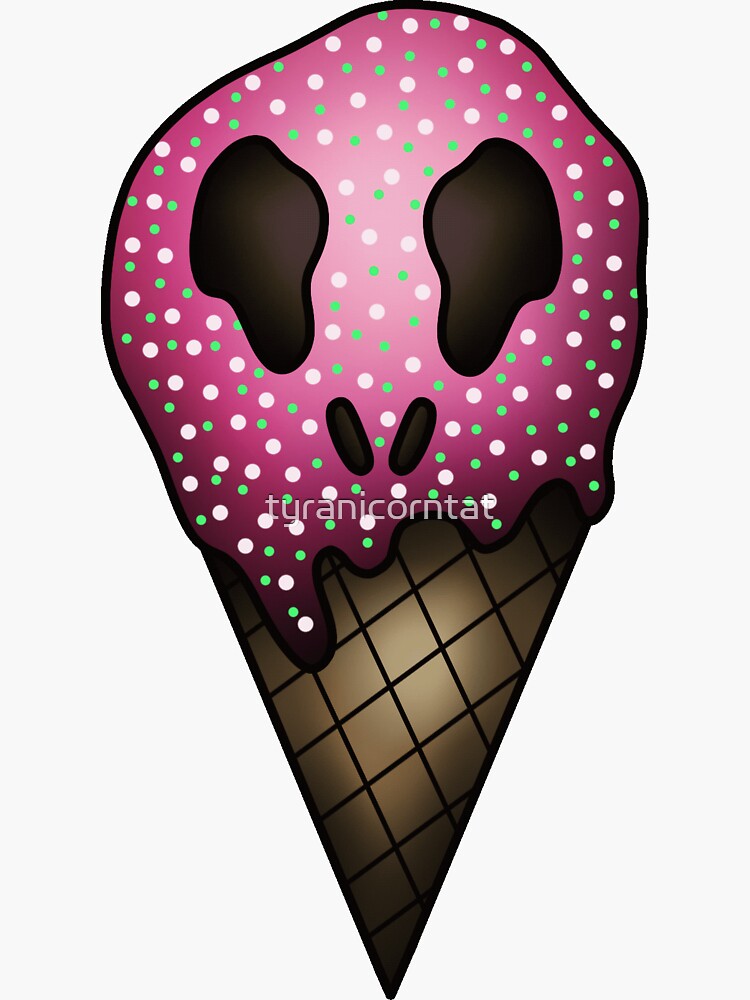 "Alien Ice Cream Sticker" Sticker for Sale by tyranicorntat | Redbubble
